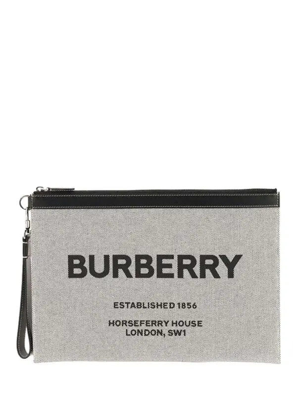 Burberry Horseferry Print Large Pouch - Black/grey