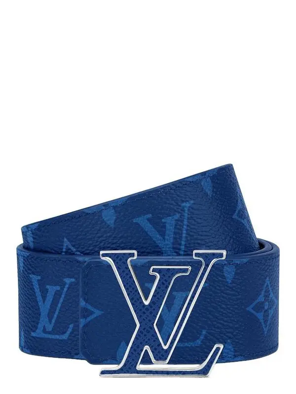 LOUIS VUITTON Initiales Reversible Belt Cobalt Taiga 40mm - Blue