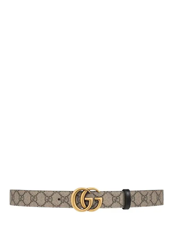Gucci Signature Leather Belt - Beige/ebony/black