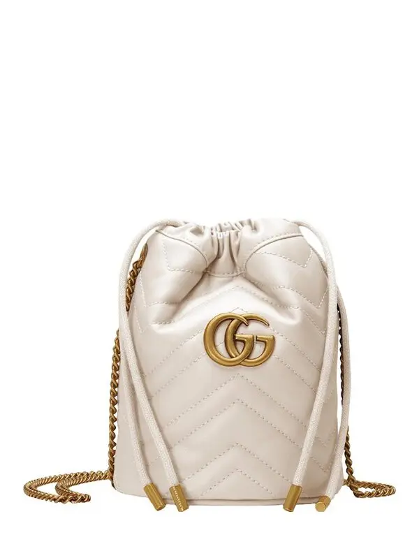 Gucci Gg Marmont Mini Bucket Bag - White