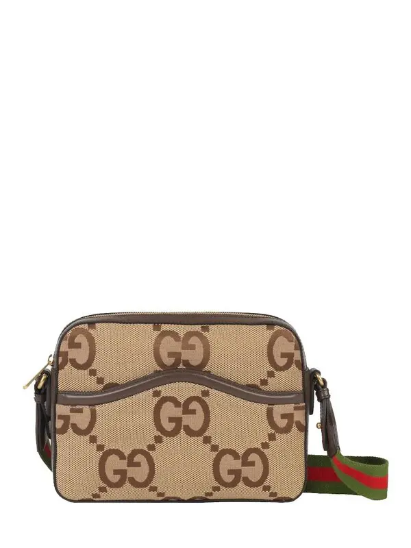 Gucci Messenger Bag With Jumbo Gg - Camel/ebony