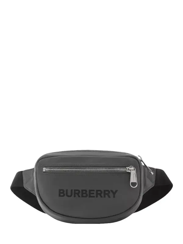 Burberry Logo Print Nylon Belt Bag - Grey