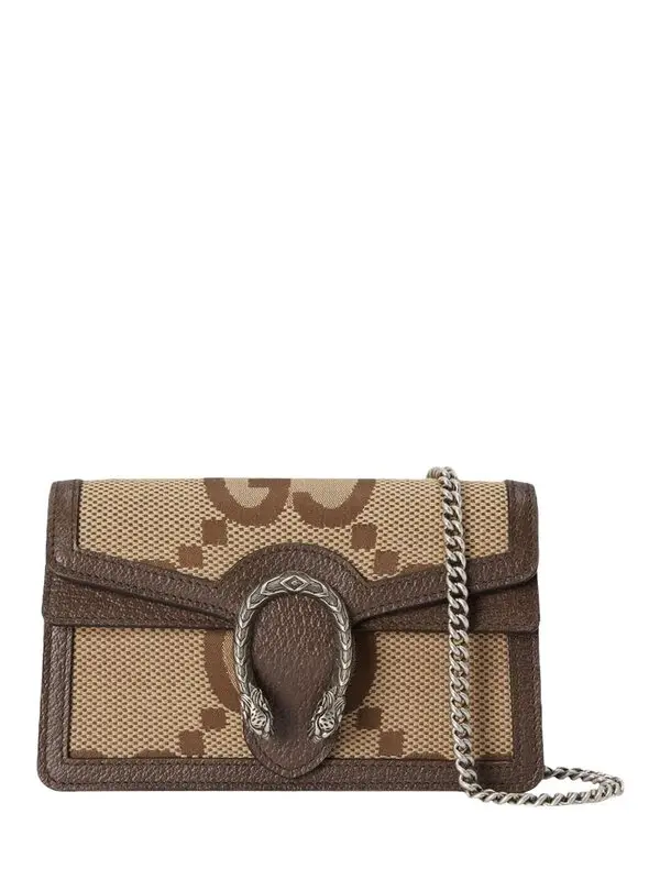 Gucci Dionysus Super Mini Jumbo Gg Shoulder Bag - Camel/ebony