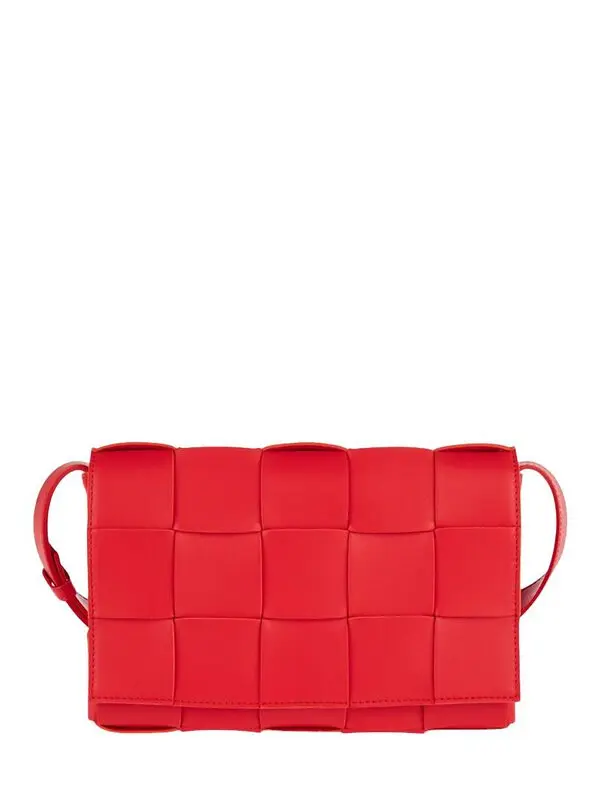 Bottega Veneta Cassette Crossbody Bag Intreccio - Redstone