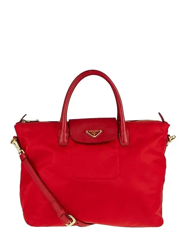 Prada Shopping Tote Tessuto Saffiano - Red