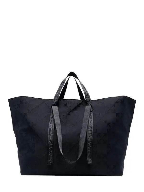 Off-White Monogram Embroidered Logo Tote Bag - Black