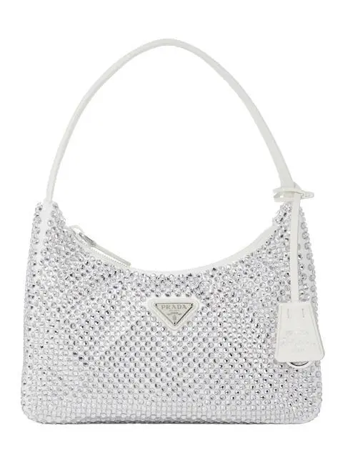 Prada Re-edition 2000 Crystal Mini Bag - White