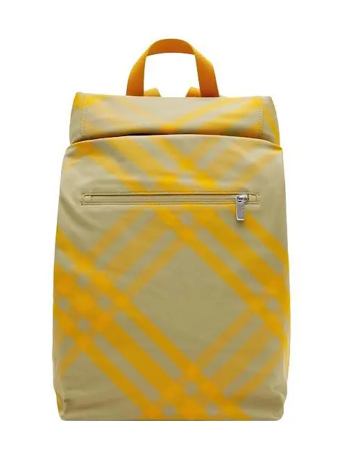 Burberry Checked Backpack - Yellow/beige