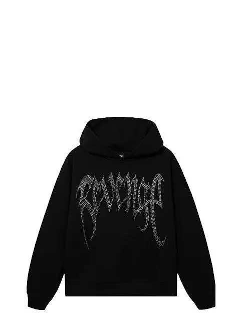REVENGE Xxxtentacion Heartbreak Bejeweled Hoodie - Black/clear
