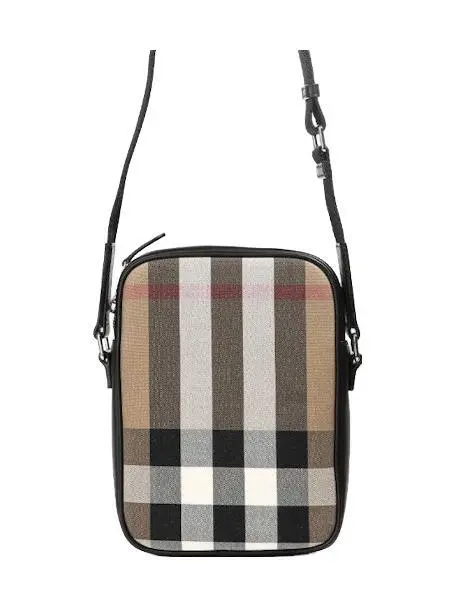 Burberry Paddy Check Canvas Shoulder Bag - Taupe Brown