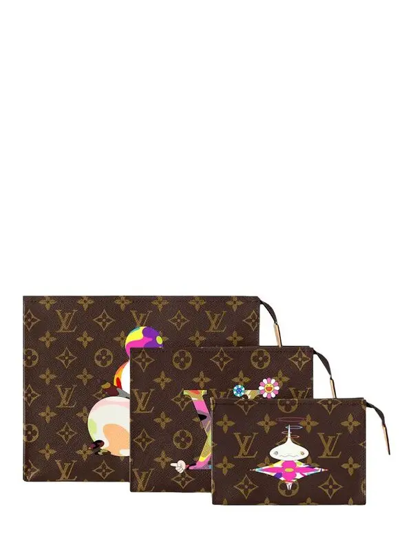 LOUIS VUITTON X Takashi Murakami Trio Toiletry Pouch - Monogram