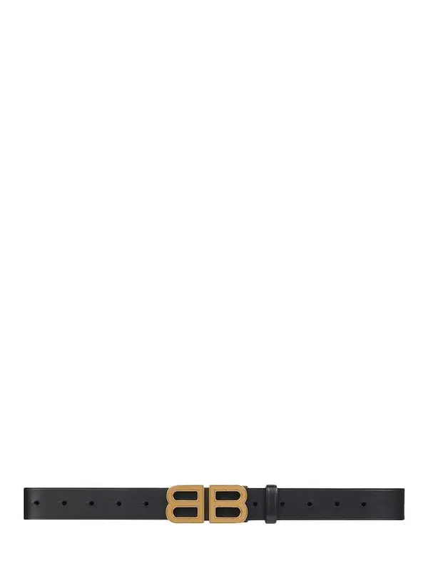 Balenciaga Bb Hourglass Belt Medium - Black/aged Gold