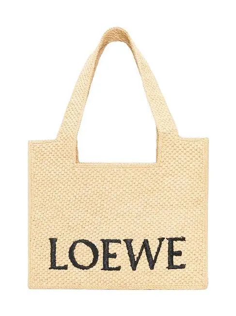 Loewe Medium Raffia Front Tote - Natural