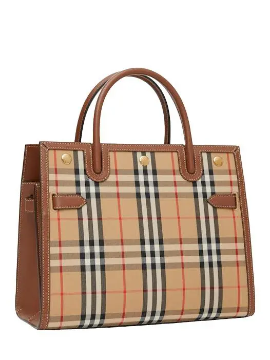 Burberry Vintage Check Two-handle Title Mini Bag - Archive Beige