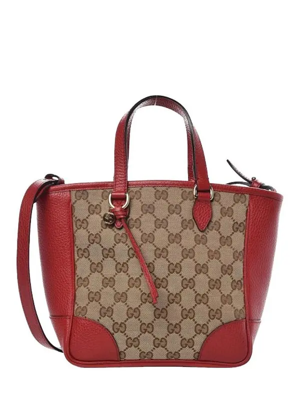 Gucci Bree Tote Gg Supreme Small - Beige/red