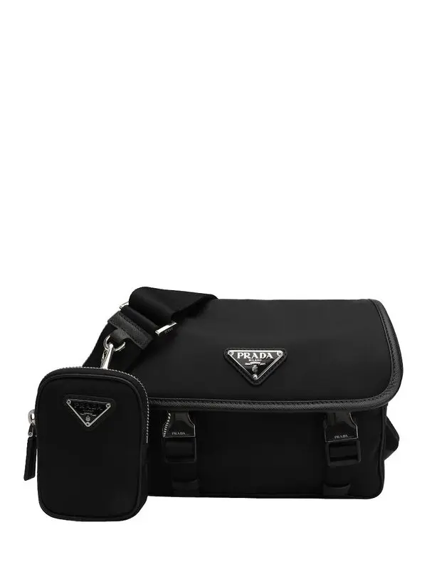 Prada Buckled Satchel Shoulder Bag - Black