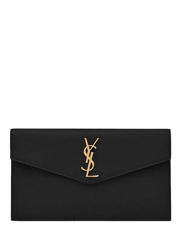 Saint Laurent Uptown Pouch Grain De Poudre - Black