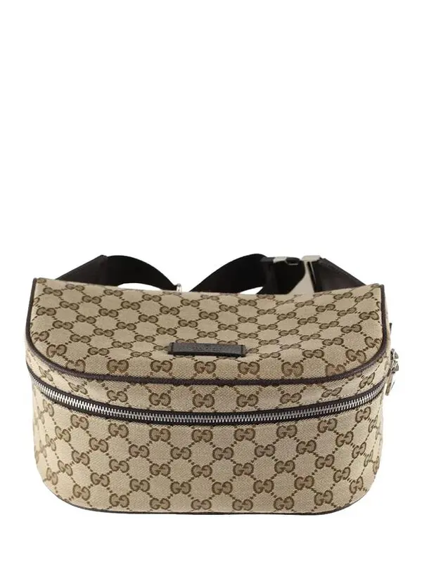 Gucci Monogram Pochette Shoulder Bag - Brown
