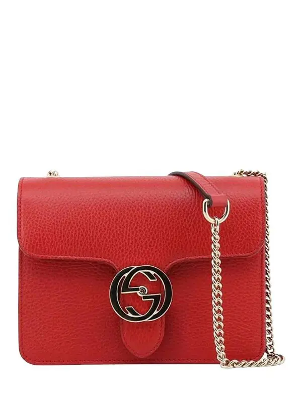 Gucci Interlocking Gg Shoulder Bag - Red