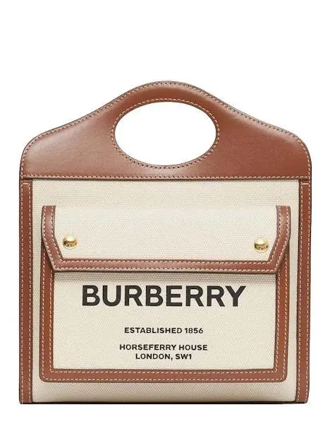Burberry Mini Two-tone Pocket Bag - Natural/malt Brown