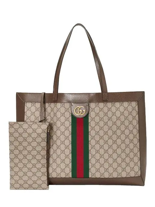 Gucci Ophidia Soft Gg Supreme Medium Tote - Beige/ebony