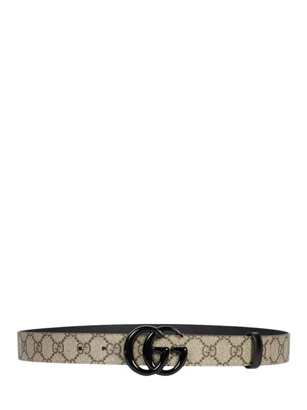 Gucci Gg Marmont Thin Belt Gg Supreme - Beige/ebony