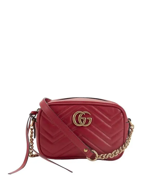 Gucci Gg Marmont Mini Camera Bag - Hibiscus Red
