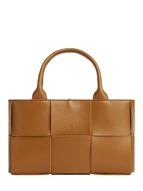 Bottega Veneta Arco Mini Tote Bag Intreccio - Camel