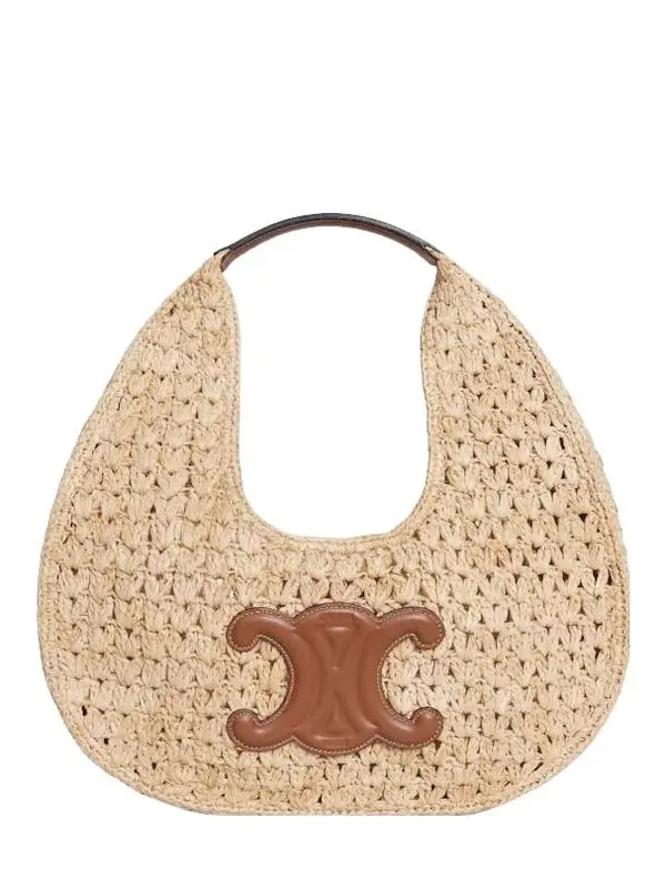 Celine Classic Panier Raffia Hobo Bag - Natural/tan
