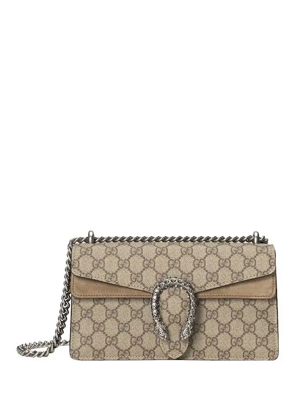 Gucci Dionysus Small Gg Supreme Canvas Shoulder Bag - Beige/ebony