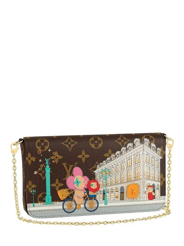 LOUIS VUITTON Félicie Pochette Vivienne Holiday - Monogram Canvas/pink