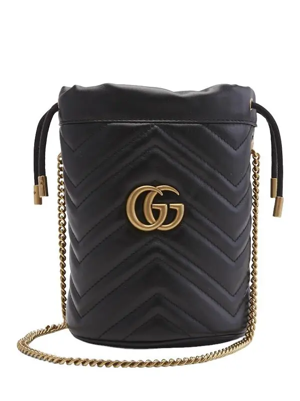 Gucci Gg Marmont Mini Bucket Bag - Black