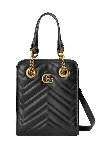 Gucci Gg Marmont Matelassé Mini Bag - Black