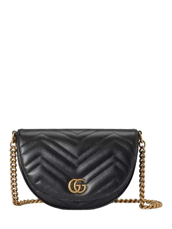 Gucci Gg Marmont Matelasse Chain Mini Bag - Black