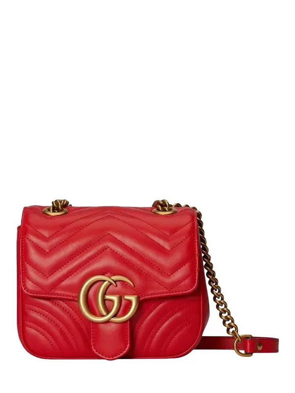 Gucci Gg Marmont Mini Shoulder Bag - Red