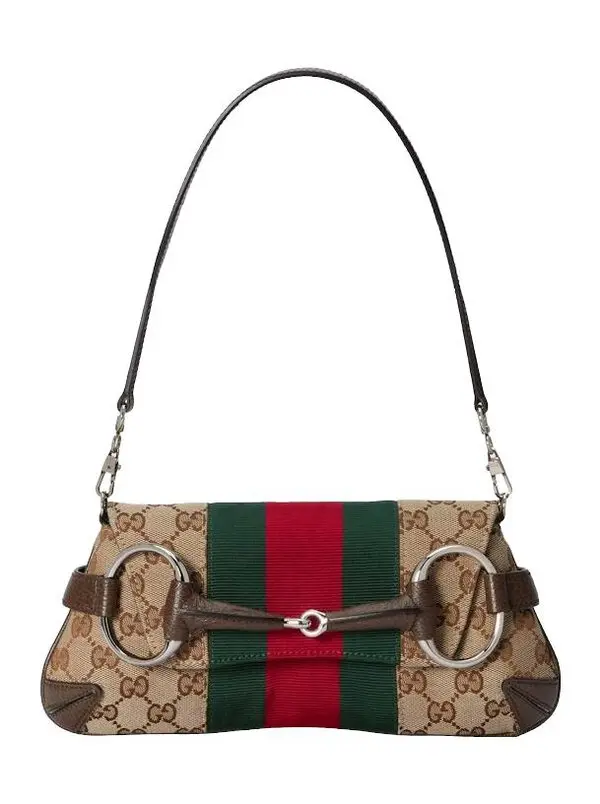 Gucci Horsebit Chain Small Shoulder Bag - Beige/ebony