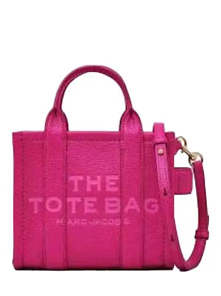 Marc Jacobs The Leather Crossbody Mini Tote Bag - Lipstick Pink