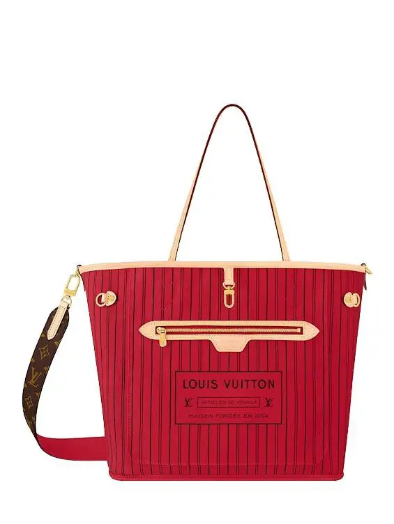 LOUIS VUITTON Neverfull Bandouliere Mm Inside Out - Monogram/rouge Sari