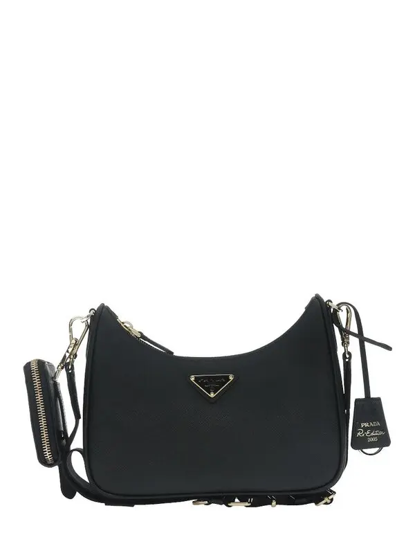 Prada Re-edition 2005 Saffiano Shoulder Bag - Black