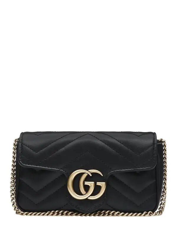 Gucci Gg Marmont Matelassé Super Mini Bag - Black