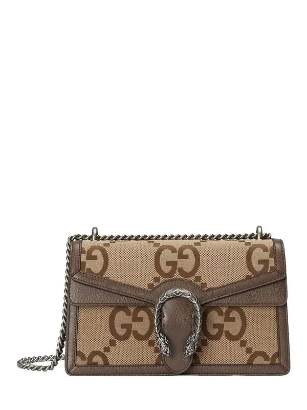 Gucci Dionysus Small Shoulder Bag Jumbo Gg - Camel/ebony