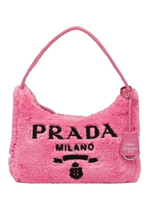 Prada Re-edition 2000 Terry Mini Bag - Petal Pink/black