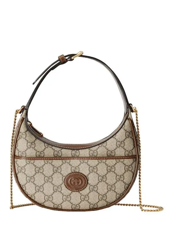 Gucci Mini Gg Supreme Halfmoon Bag - Beige/ebony