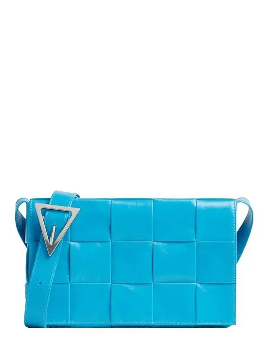 Bottega Veneta Medium Cassette Intrecciato Crossbody Bag - Pool