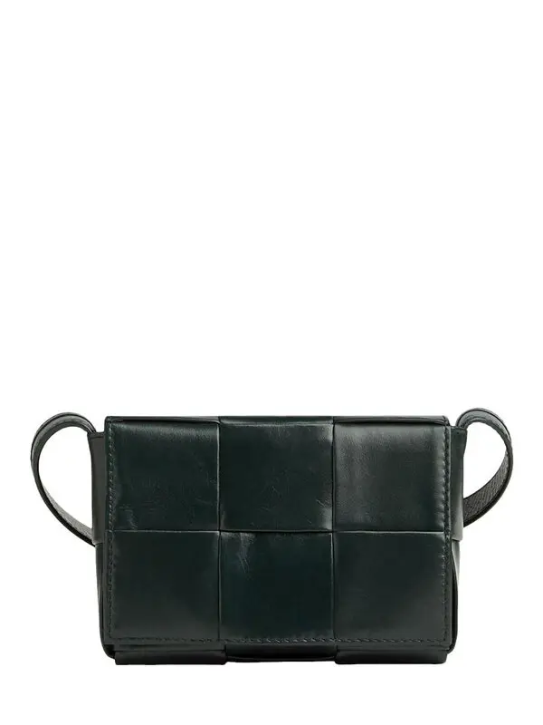 Bottega Veneta Candy Cassette Crossbody Bag Mini Intreccio - Inkwell