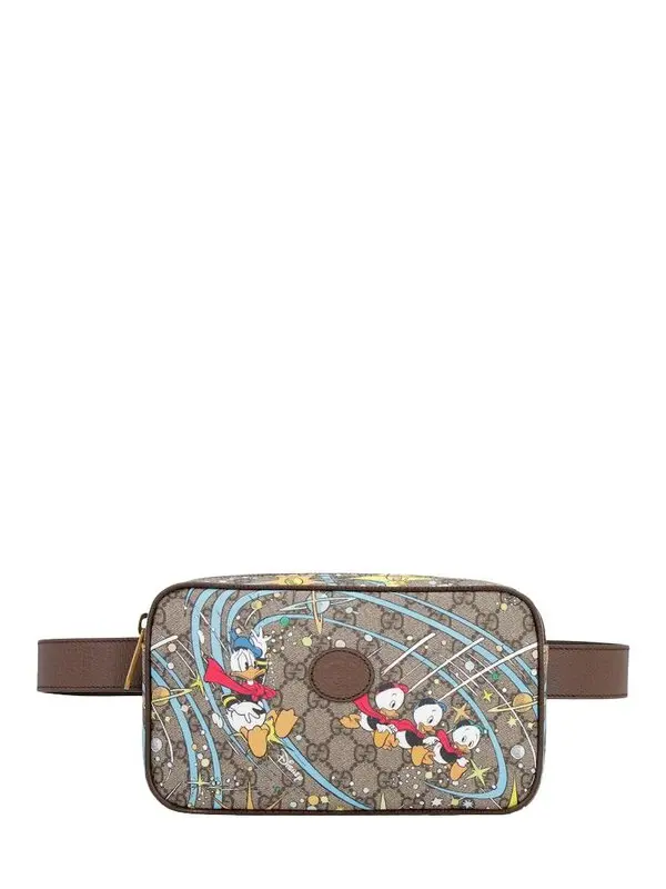 Gucci X Disney Donald Duck Gg Supreme Belt Bag - Beige/ebony