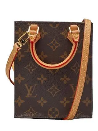 LOUIS VUITTON Petit Sac Plat Monogram - Brown