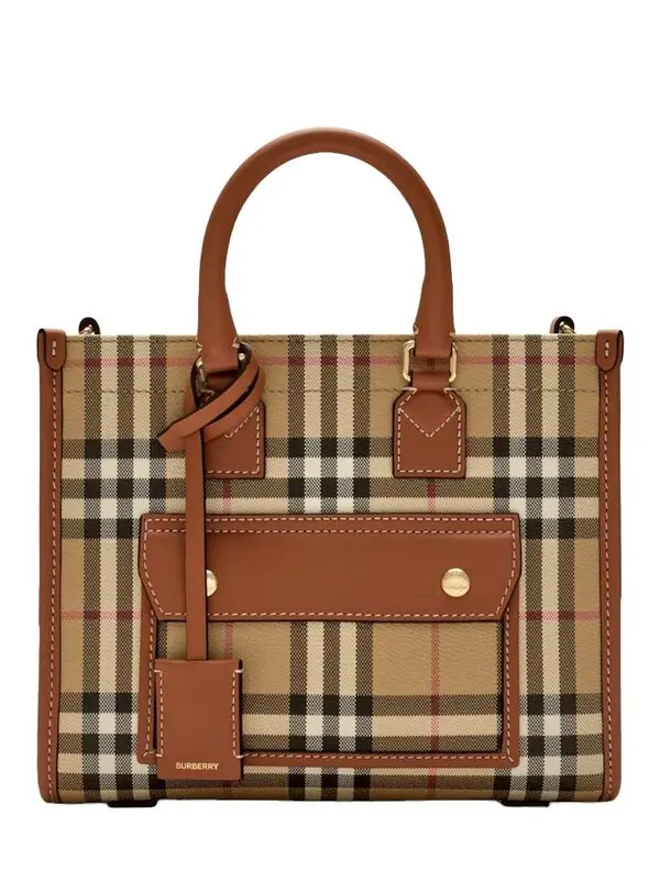 Burberry Mini Freya Tote - Vintage Check/briar Brown