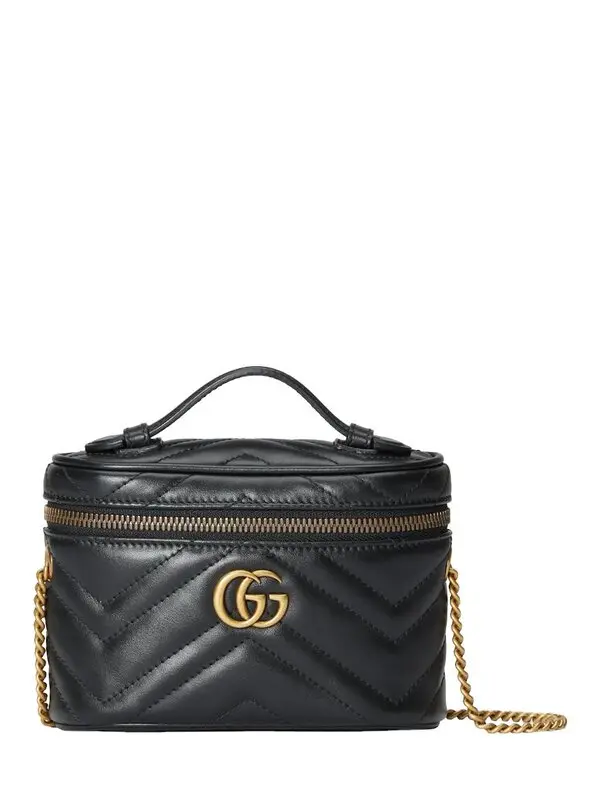 Gucci Gg Marmont Matelasse Mini Top Handle Bag - Black