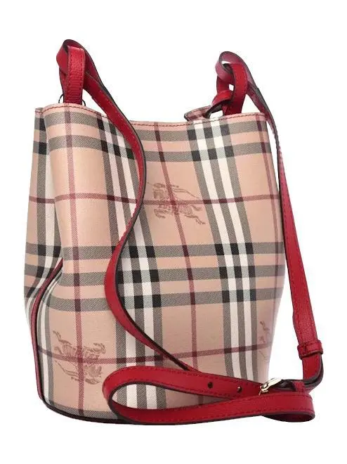 Burberry Lorne Haymarket Nova Check Small Crossbody - Red